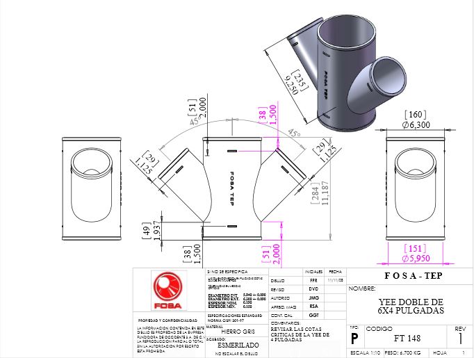 TUBERÍA Y CONEXIÓN SANITARIA Fo.Fo :: fosa